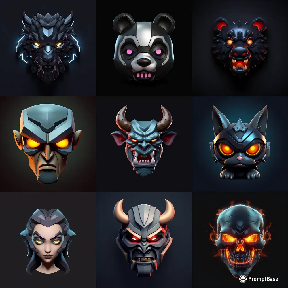 3D Dark Evil Style Ios Avatar Pfps Midjourney Prompt | PromptBase