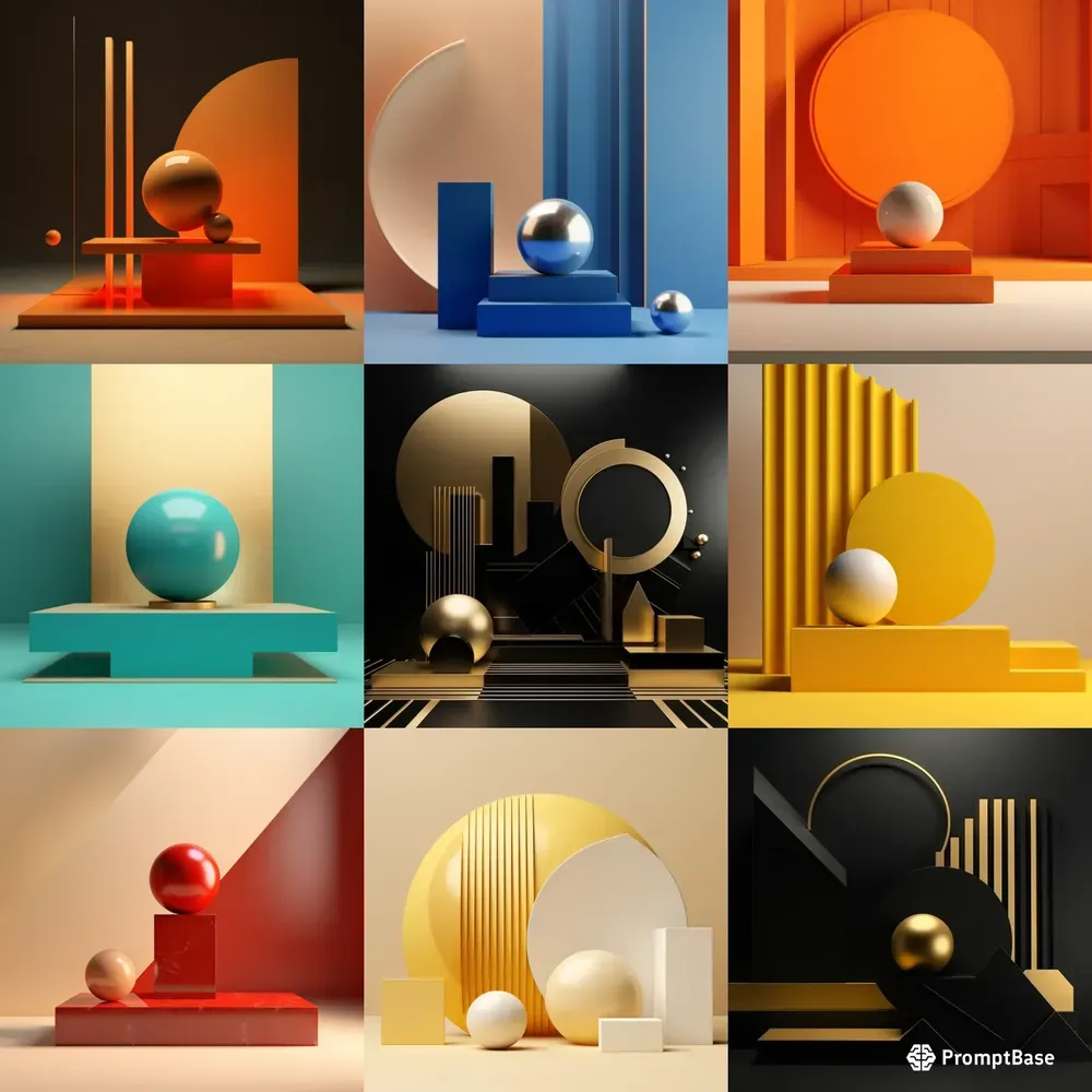 Abstract 3D Scenes For Product Placement Midjourney Prompt | PromptBase