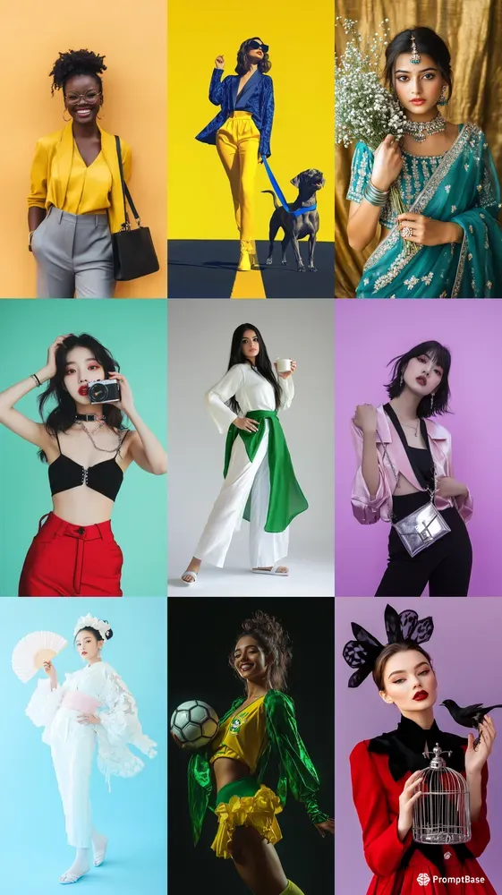 Chic Ethnic Model Portraits Midjourney Prompt | PromptBase