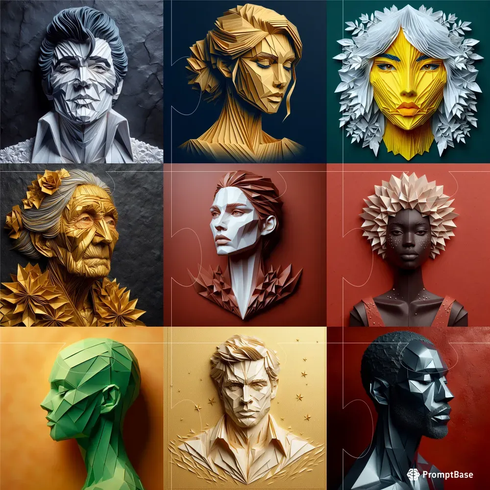 Origami Portraits DALL·E Prompt | PromptBase