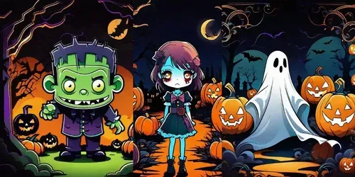 Halloween Themed Landmarks Stable Diffusion Prompt | PromptBase