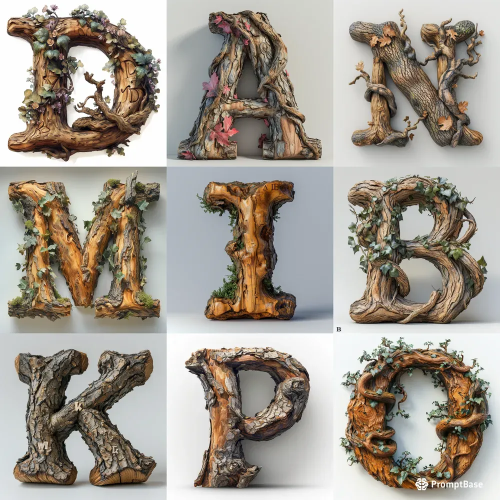 Wood 3D Letters Midjourney Prompt | PromptBase