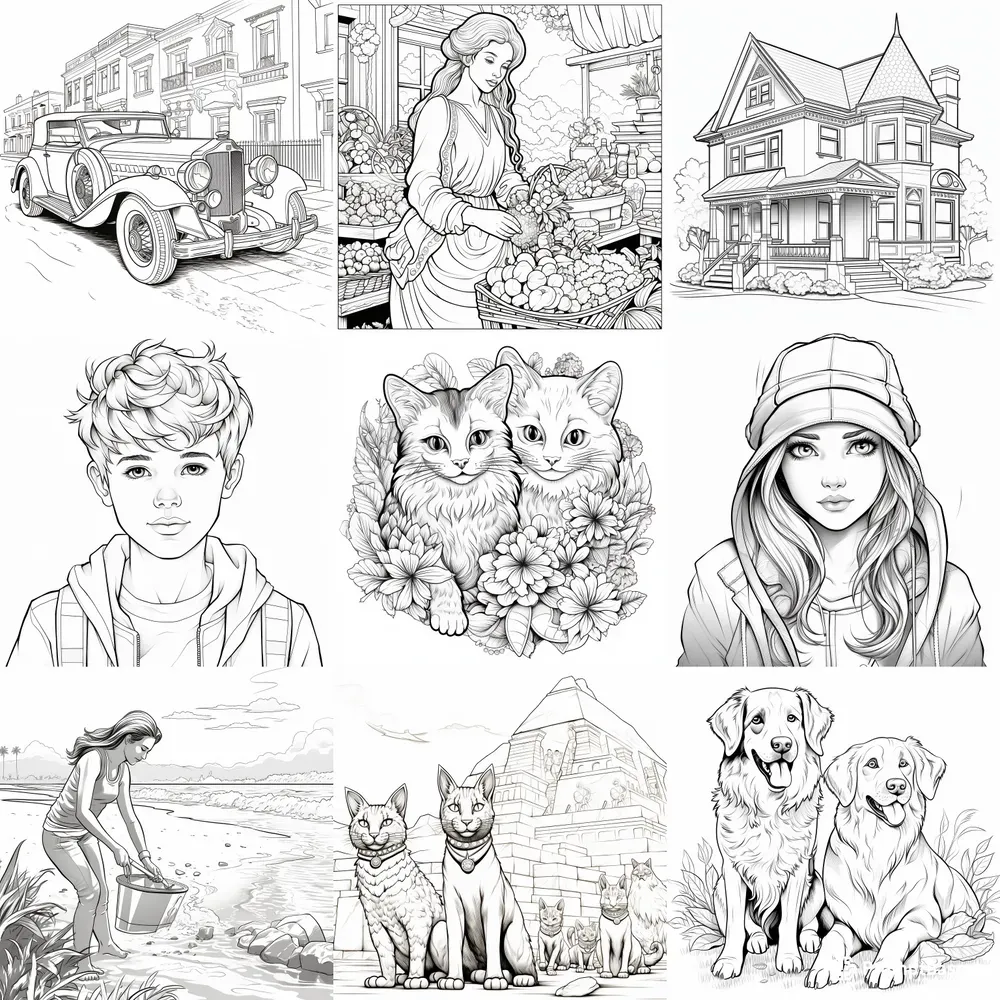 Beautiful Coloring Pages Midjourney Prompt | PromptBase