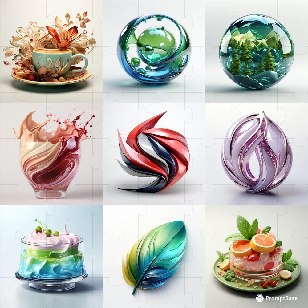 Hyper-detailed Logos In 3D Rendering Midjourney Prompt | PromptBase