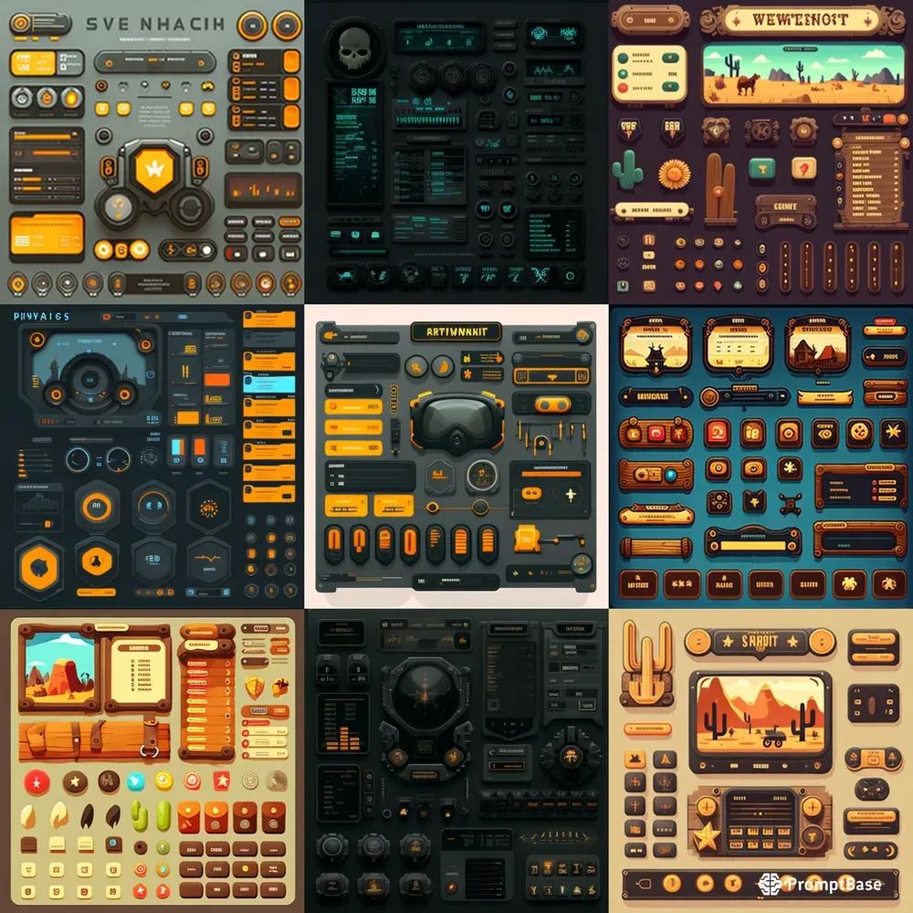 Video Game UI Sprite Sheets Midjourney Prompt | PromptBase