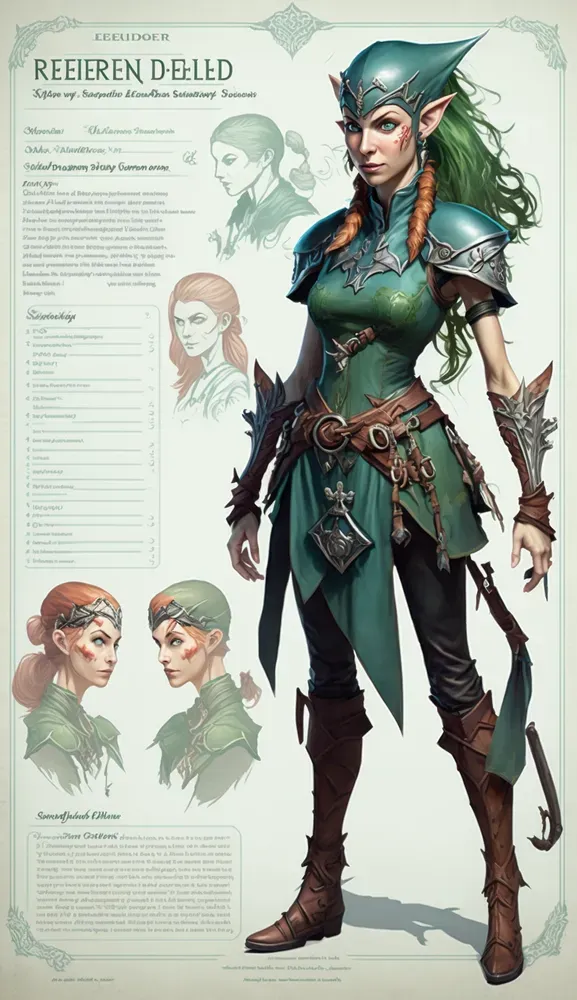 Tabletop Game Character Sheets Midjourney Prompt | PromptBase