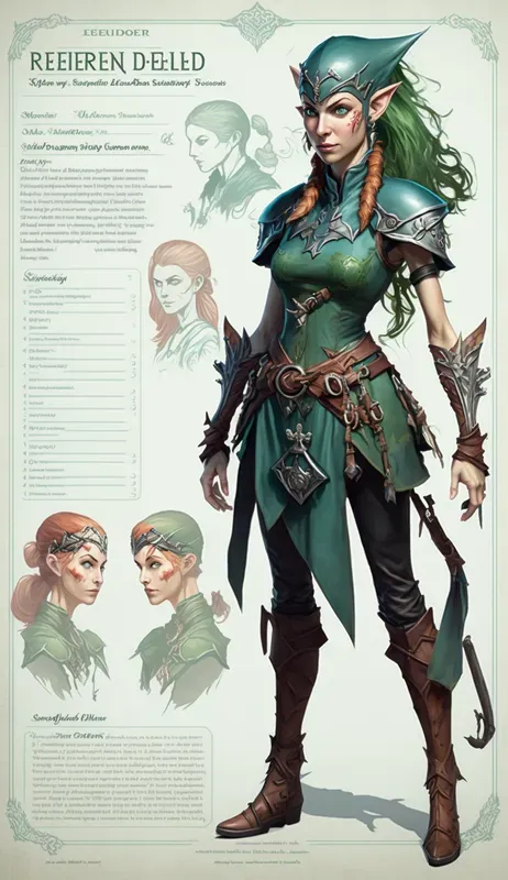 Tabletop Game Character Sheets Midjourney Prompt | PromptBase