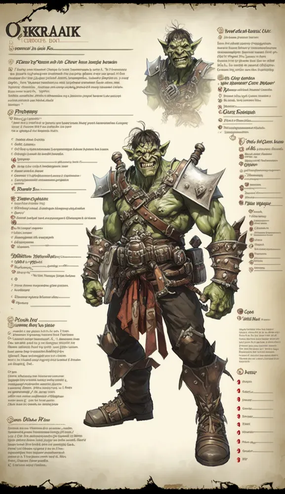 Tabletop Game Character Sheets Midjourney Prompt | PromptBase