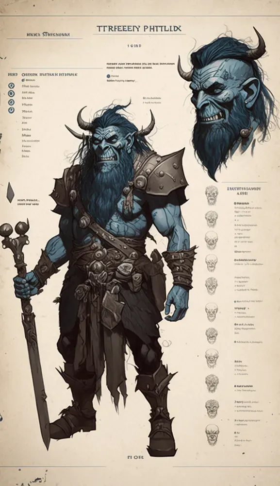 Tabletop Game Character Sheets Midjourney Prompt | PromptBase