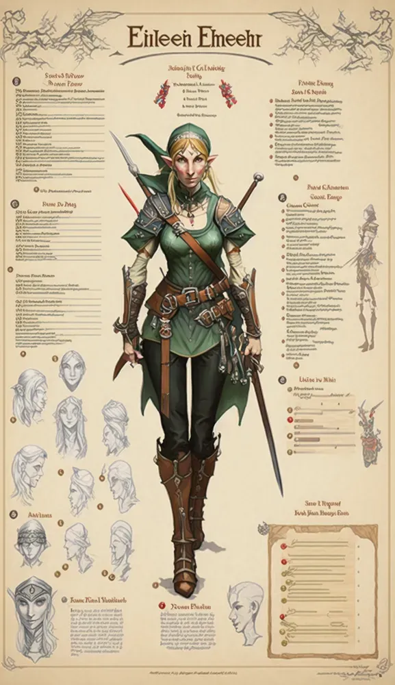 Tabletop Game Character Sheets Midjourney Prompt | PromptBase