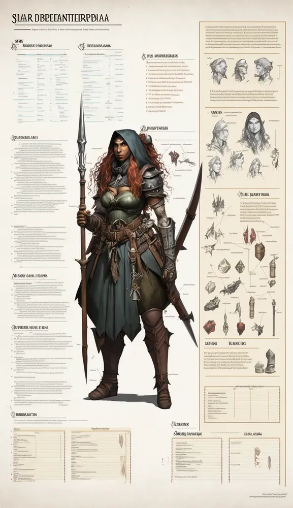 Tabletop Game Character Sheets Midjourney Prompt | PromptBase