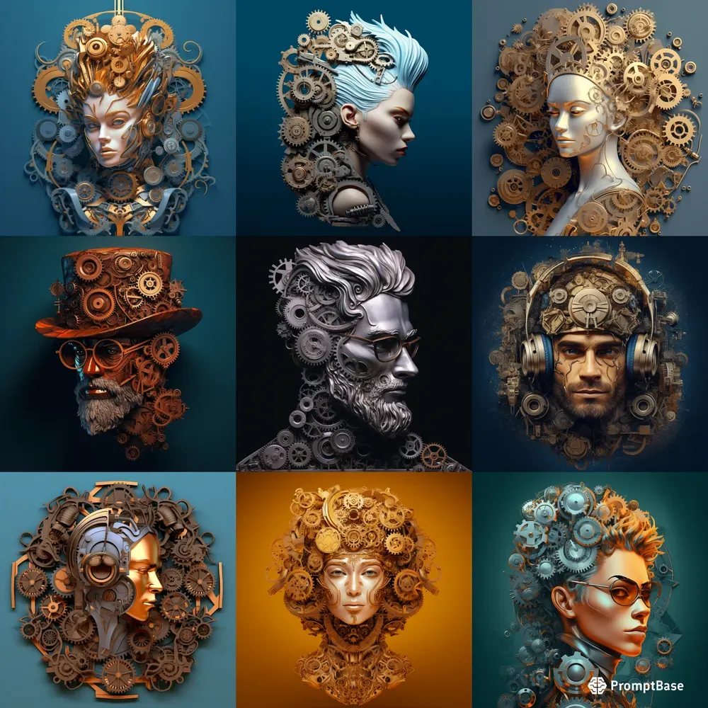 Mechanical Portraits Midjourney Prompt | PromptBase