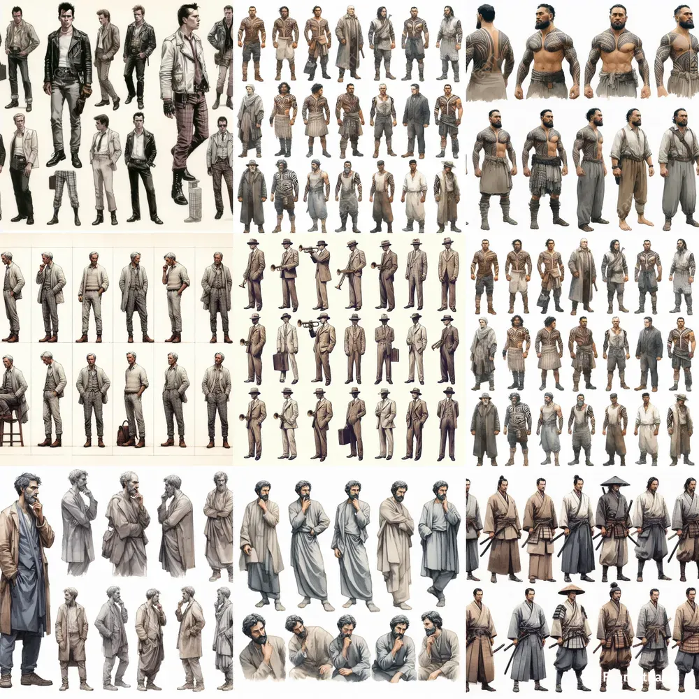 Academic Art Character Sheets DALL·E Prompt | PromptBase