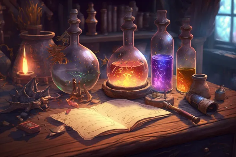 Magical Alchemy Potions Midjourney Prompt | PromptBase