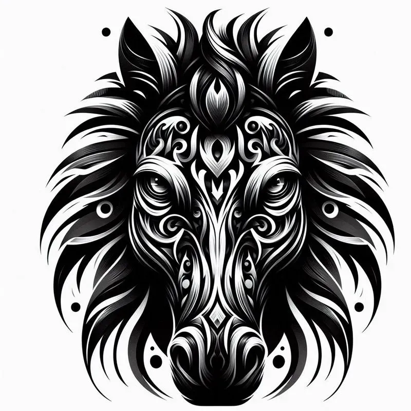 Black Tribal Animal Tattoos DALL·E Prompt | PromptBase