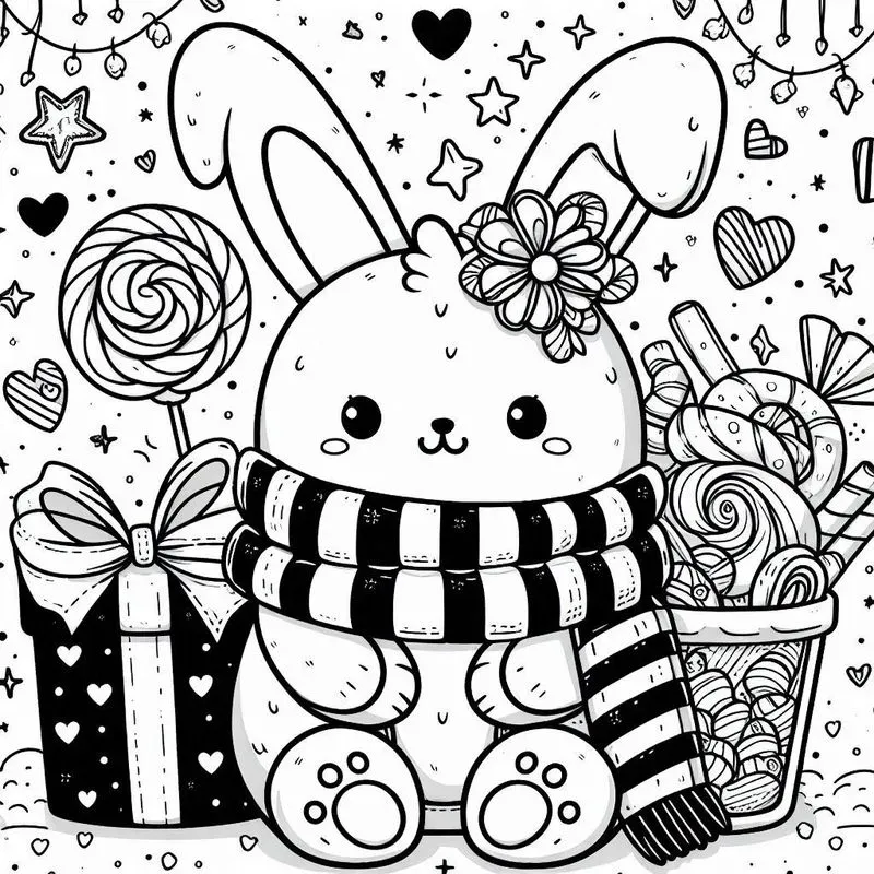 Cozy Cute Animal Coloring Pages For Kids DALL·E Prompt | PromptBase