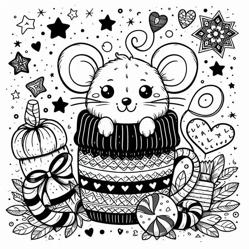 Cozy Cute Animal Coloring Pages For Kids DALL·E Prompt | PromptBase