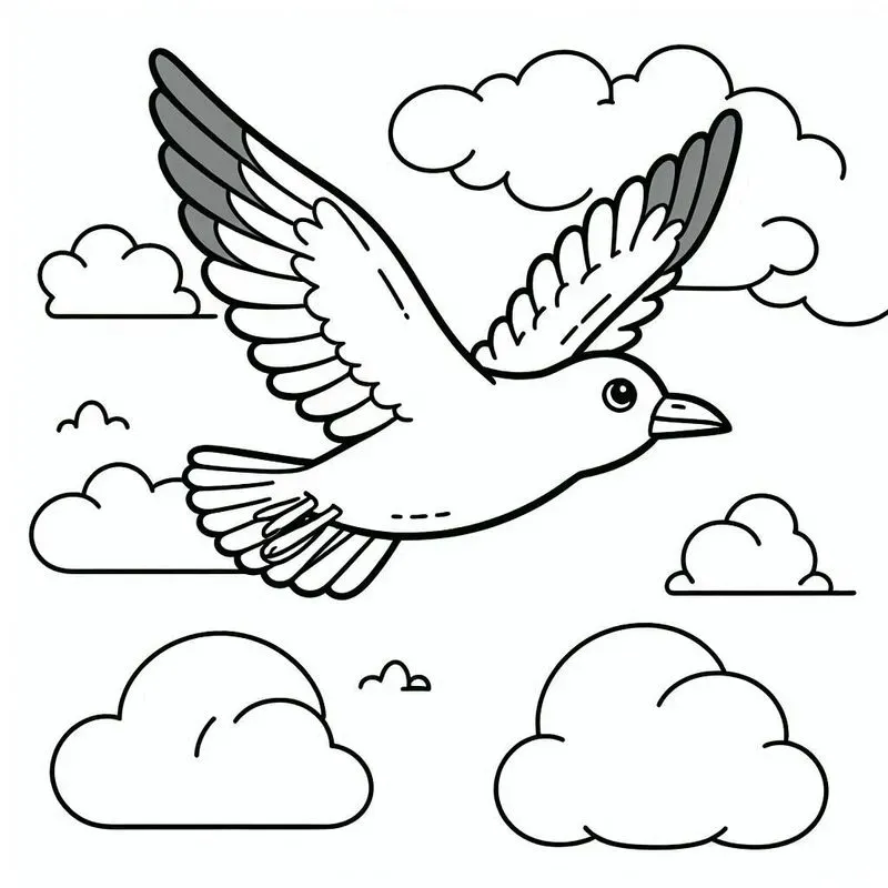 Cute Birds Fly Coloring Pages For Kids DALL·E Prompt | PromptBase