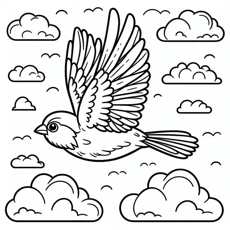 Cute Birds Fly Coloring Pages For Kids DALL·E Prompt | PromptBase