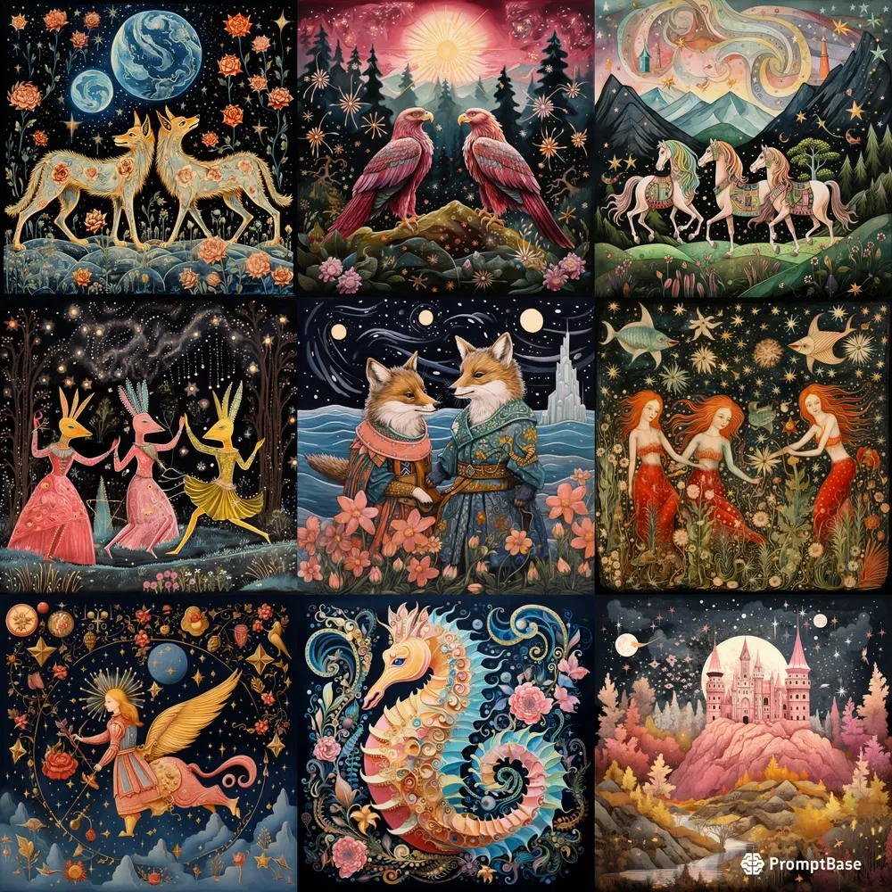 Medieval Illustration Universe Midjourney Prompt | PromptBase