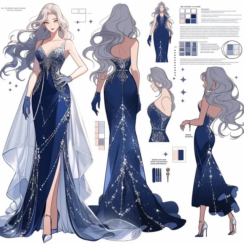 Anime Girl Character Reference Sheets Midjourney Prompt | PromptBase