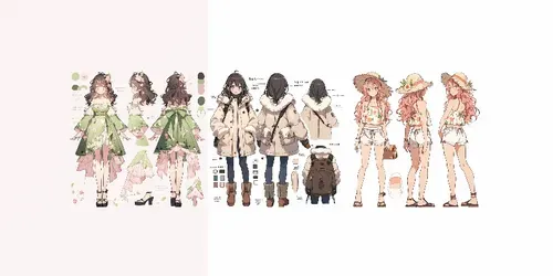 Anime Character Reference Sheets Midjourney Prompt | PromptBase