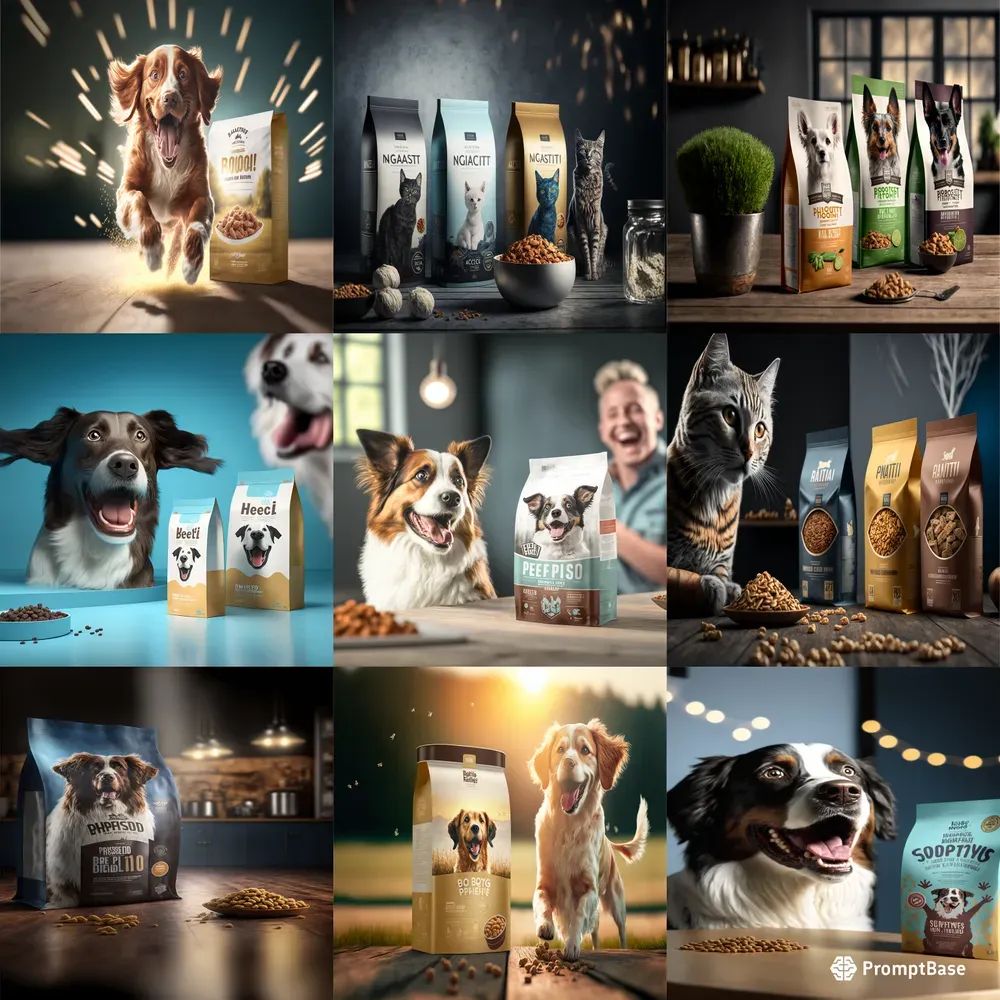 Packaging Pet Food Marketing And Advertising Midjourney Prompt | PromptBase