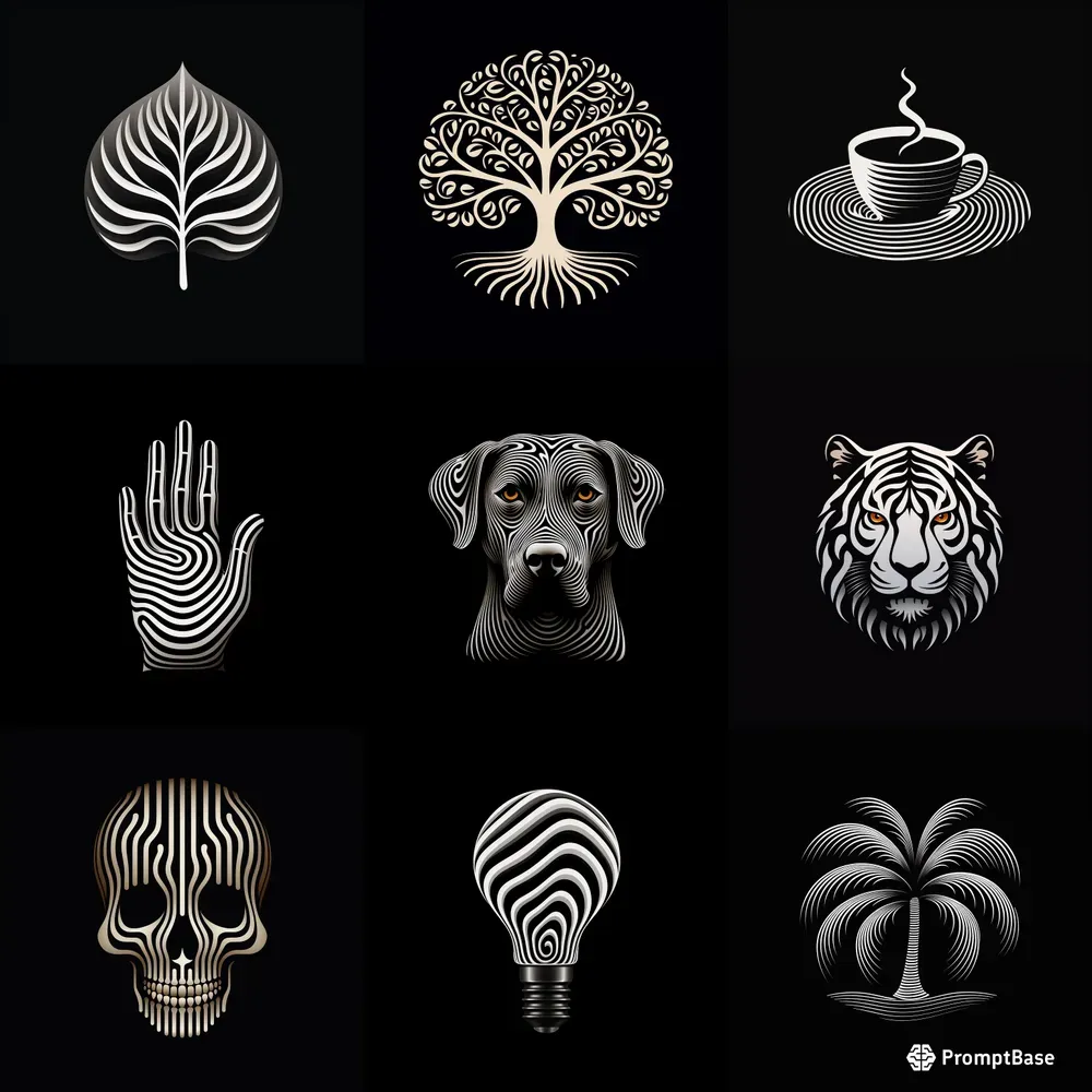 Stylish Optical Illusion Logos Midjourney Prompt | PromptBase