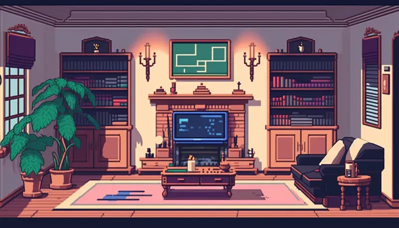 Pixel Game Interiors Midjourney Prompt | PromptBase