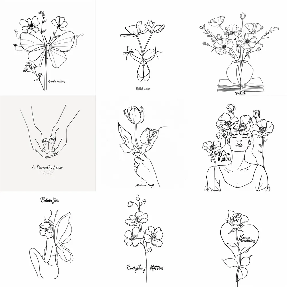 One Line Minimalist Art With Text Midjourney Prompt | PromptBase