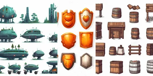 2D Game Assets Sprite Sheets Midjourney Prompt | PromptBase