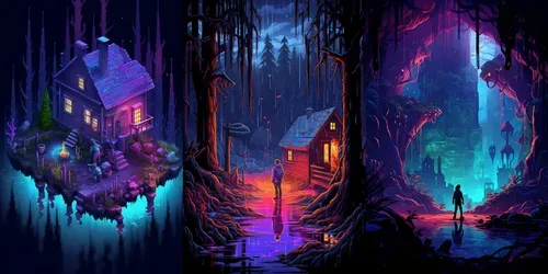 2D Pixel Art Game Cover Art With Text Midjourney Prompt | PromptBase