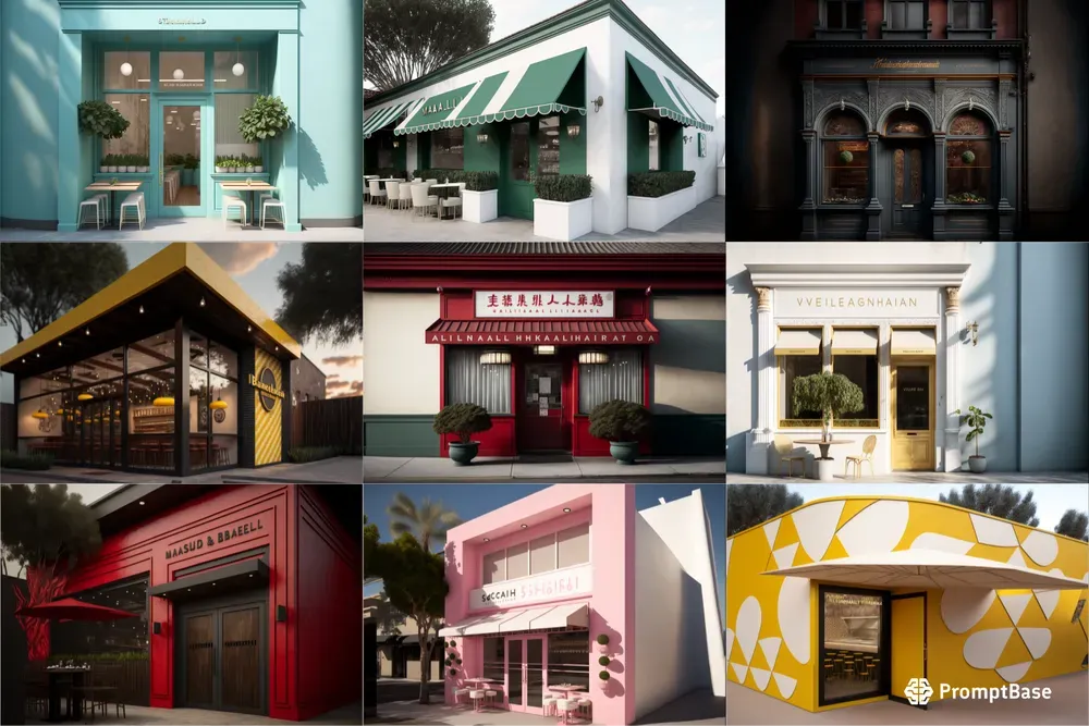 Premium Restaurant Storefront Design Midjourney Prompt | PromptBase