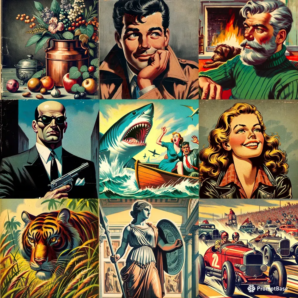 Retro Illustrations DALL·E Prompt | PromptBase