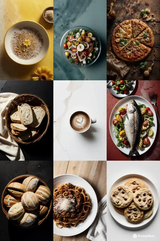 Foods From Above Stable Diffusion Prompt | PromptBase