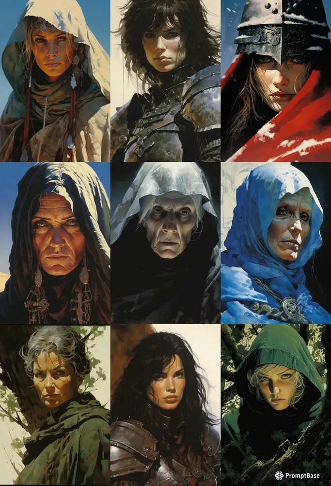 Old School RPG Women Portraits Midjourney Prompt | PromptBase