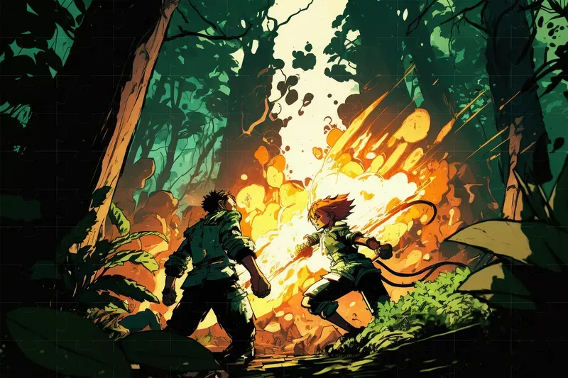 Epic Anime Battle Scenes Midjourney Prompt | PromptBase