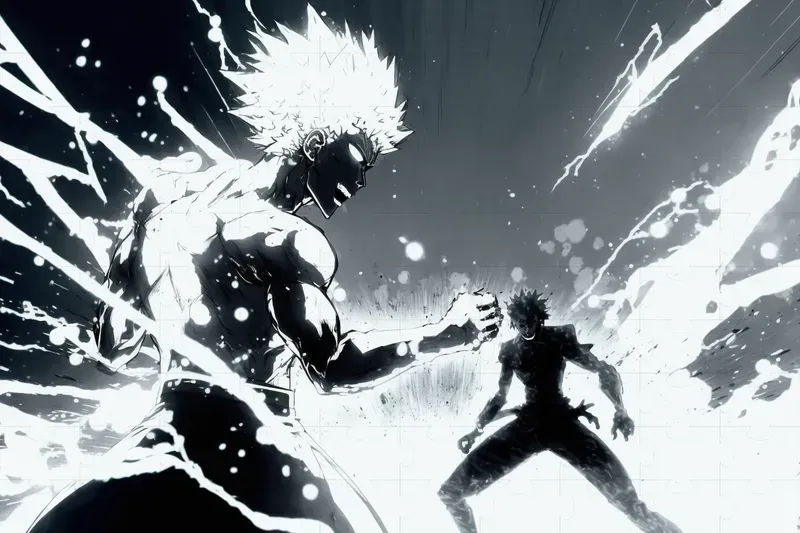 Epic Anime Battle Scenes Midjourney Prompt | PromptBase