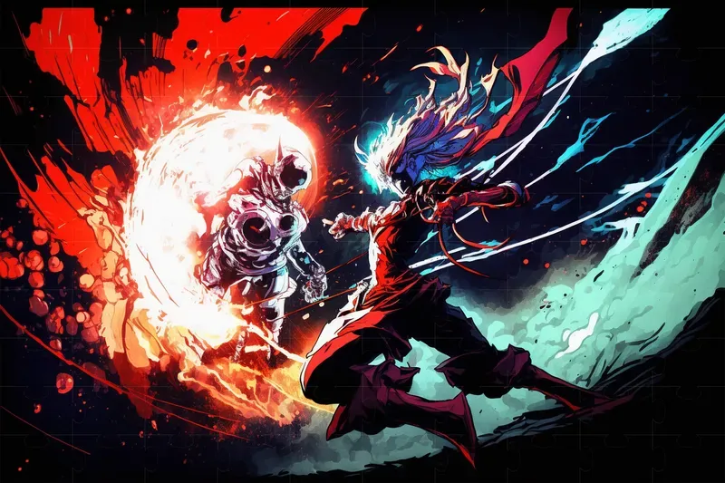 Epic Anime Battle Scenes Midjourney Prompt | PromptBase