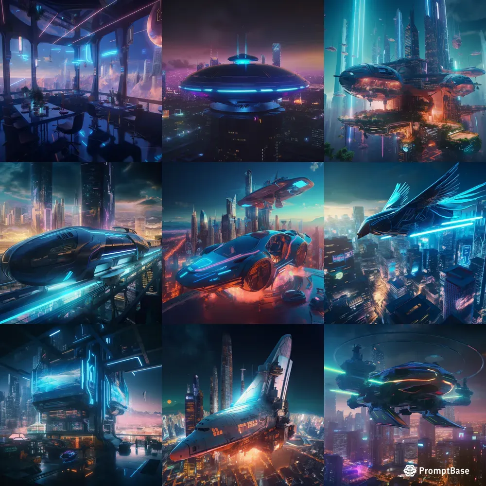 Modern Futuristic Future Neon Cities Midjourney Prompt | PromptBase