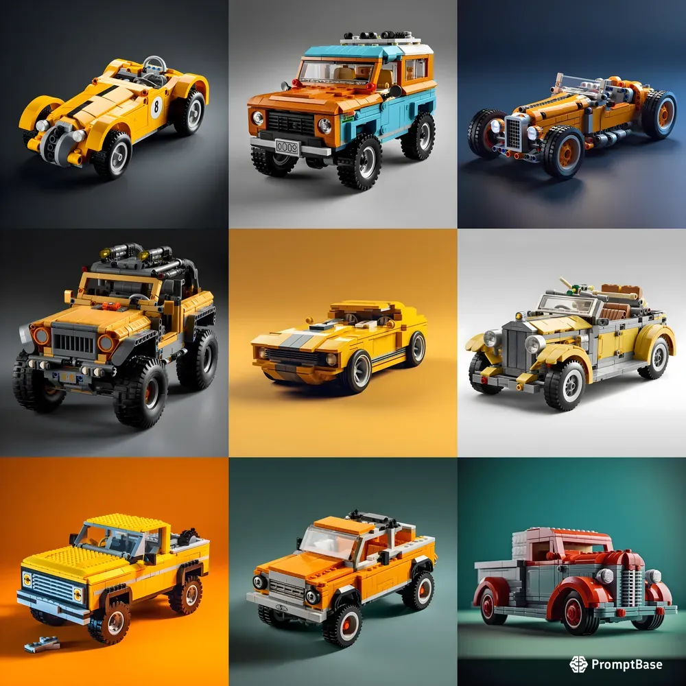 Customizable Lego Car Designs Midjourney Prompt | PromptBase