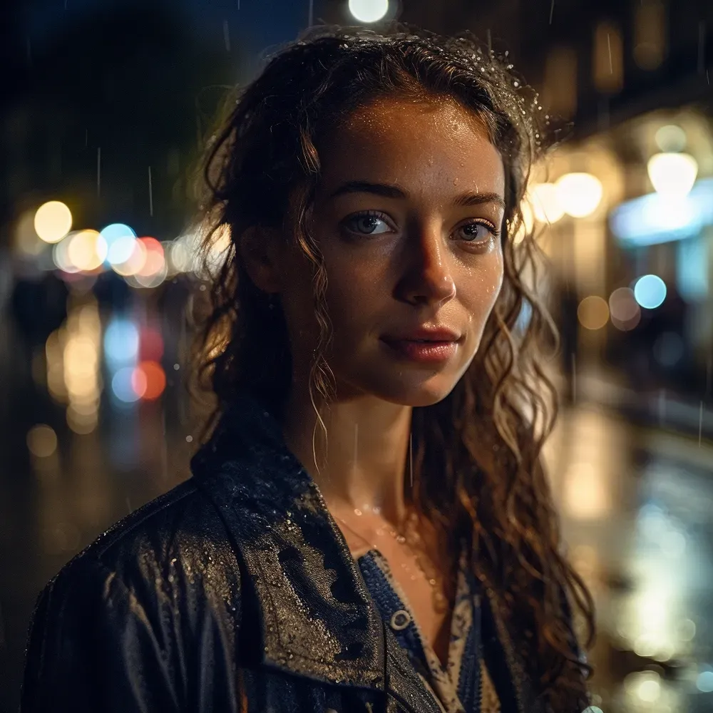 Realistic Portraits In The Rain Midjourney Prompt | PromptBase