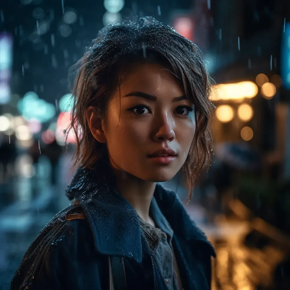 Realistic Portraits In The Rain Midjourney Prompt | PromptBase