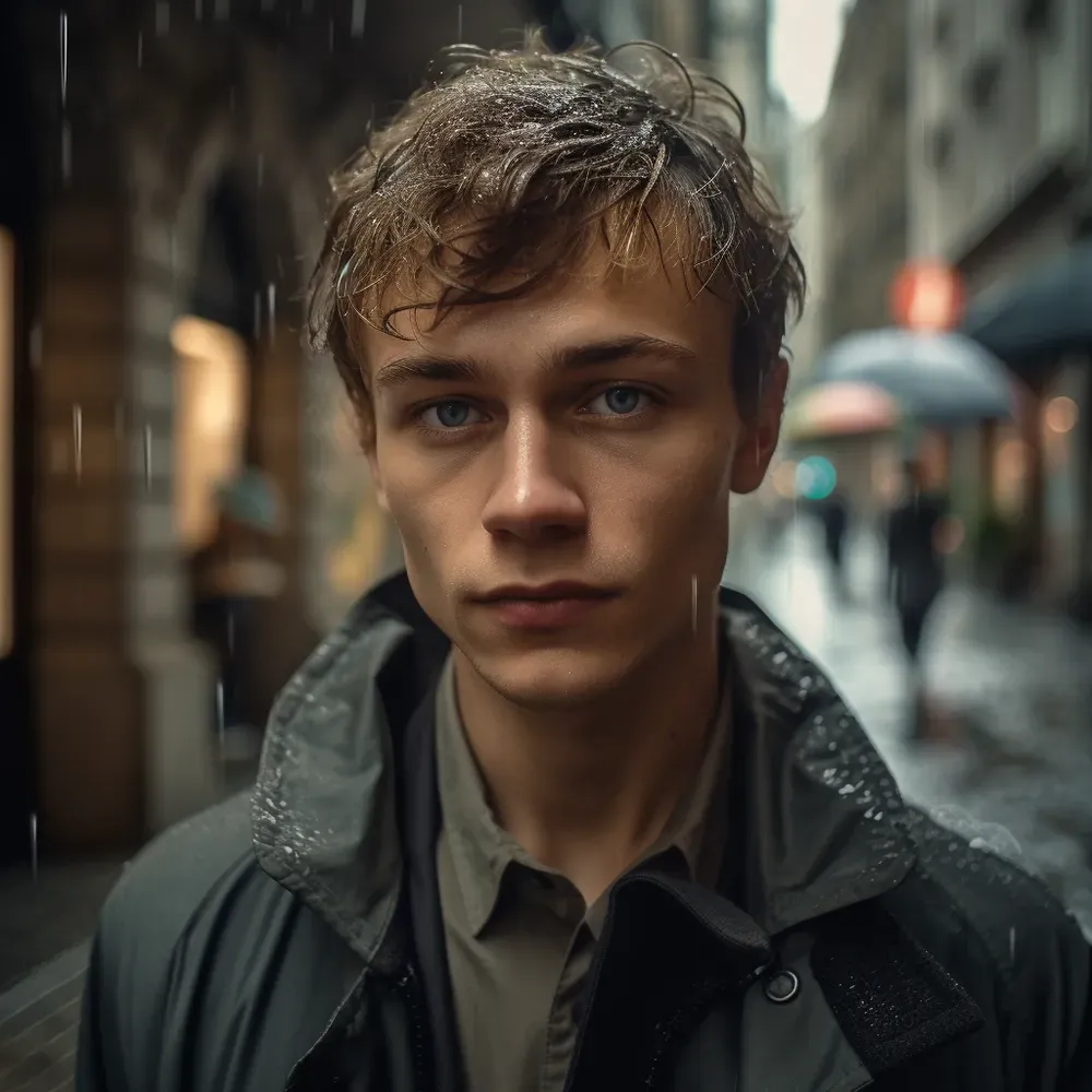 Realistic Portraits In The Rain Midjourney Prompt | PromptBase