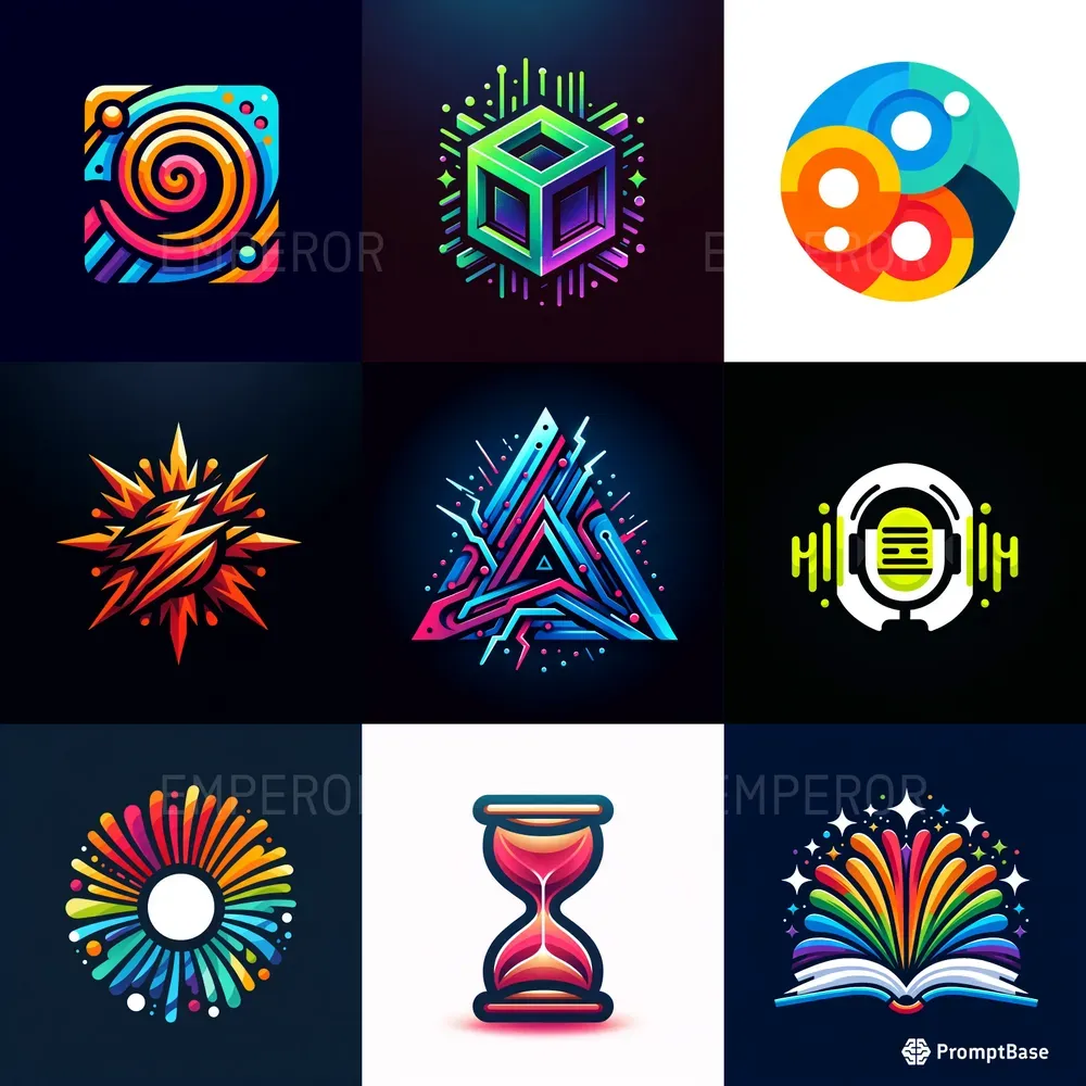 Vibrant Hue Logos DALL·E Prompt | PromptBase