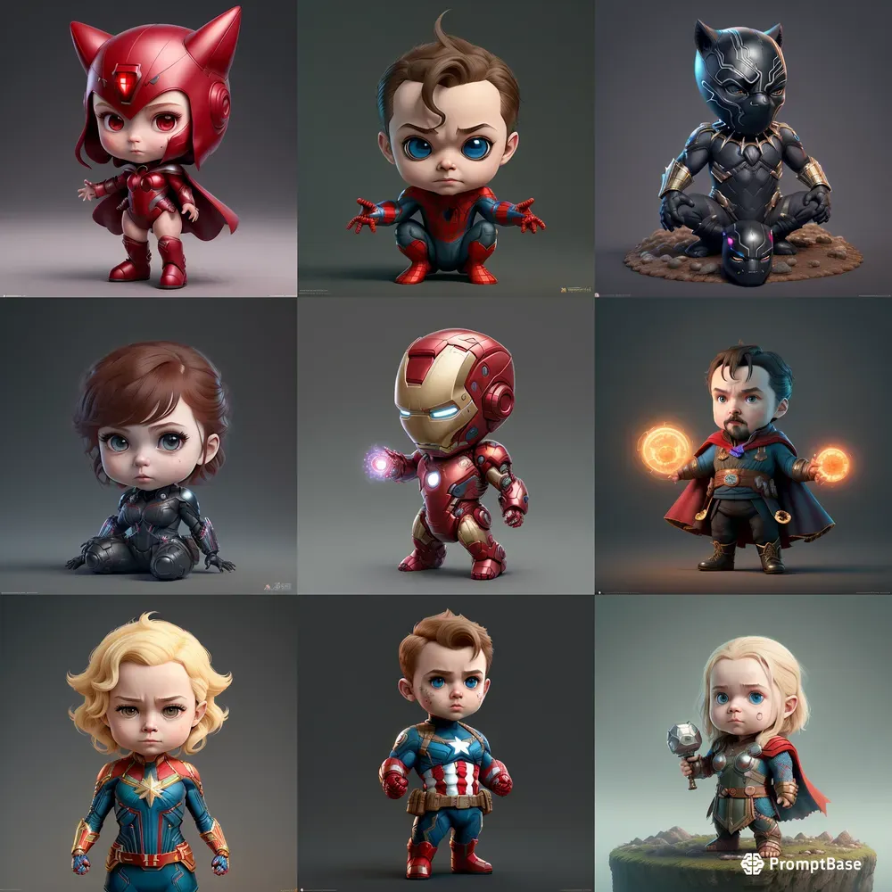 Cute Style Of The Avengers Stable Diffusion Prompt | PromptBase