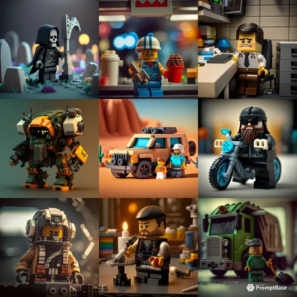 Alt Custom Lego Min Figs Midjourney Prompt | PromptBase