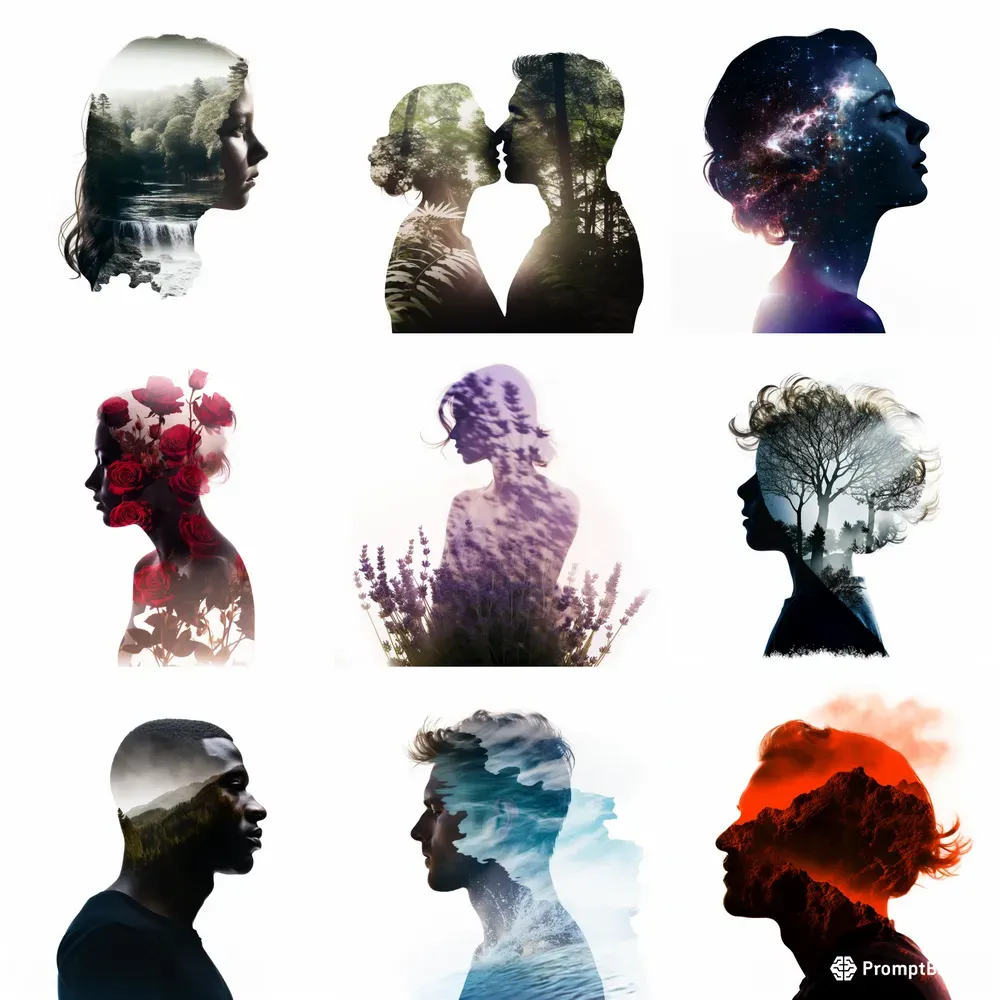 Double Exposure Clip Art Midjourney Prompt | PromptBase