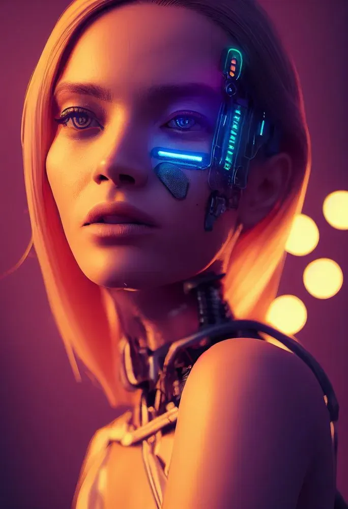 Cyberpunk Half Cyborg Beauties Midjourney Prompt | PromptBase