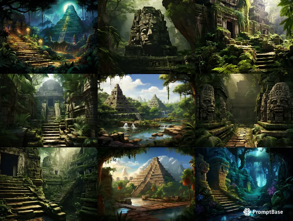 Mystic Maya Cities Of Secrets Midjourney Prompt | PromptBase